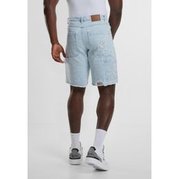 Karl Kani Herren Shorts "Karl Kani Herren Karl Kani Og Heavy Distressed Wavy Print", blau, Gr. 30, unifarben, 100% Baumwolle, Hosen