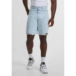 Shorts Karl Kani "Karl Kani Herren Karl Kani Og Heavy Distressed Wavy Print", Herren, Gr. 28, Normalgr&ouml;&szlig;en, carpenter blau, 100% Baumwolle, unifarben, normal, Hosen Shorts