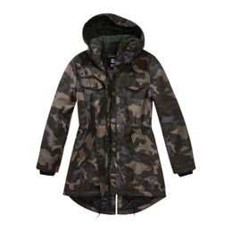 Parka Brandit "Brandit Damen Ladies Marsh Lake Parka", Damen, Gr. 4XL, schwarzcamo, 80% Polyester, 20% Baumwolle, unifarben, normal, ohne Ausschnitt, Jacken Parka