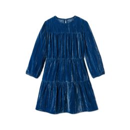 Tchibo - Samtkleid - M&auml;dchen - Gr. 122/128 - blau