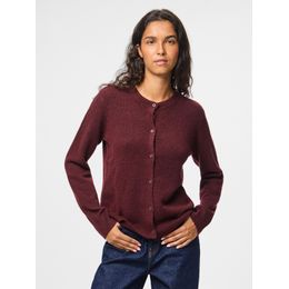 Pieces Damen Strickjacke "PCMALOU LS KNIT CARDIGAN NOOS BC"tawny port detail:melange, Gr. XS, meliert, Strick, Obermaterial: 65% Polyester, 17%