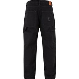 Karl Kani Herren Bequeme Jeans "Karl Kani Herren KK Retro Baggy Denim Pants"schwarzwashed, Gr. 34, unifarben, 100% Baumwolle, Jeans