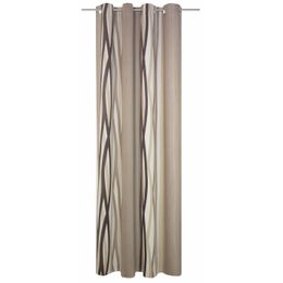 Vorhang WIRTH, B:145cm H:150cm, braun, Polyester, Wohnzimmer, Gardinen, "Brooklyn"