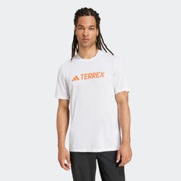 Funktionsshirt adidas terrex "MT LOG TECH T", Damen, Gr. M, wei&szlig;, Obermaterial: 100% Polyester, Shirts Funktionsshirt