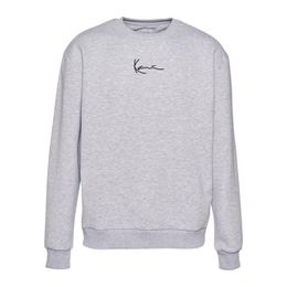 Sweater KARL KANI "Karl Kani Herren KKMQ12003 KK Signature Crew", Herren, Gr. XS, grau, schwarz, 75% Baumwolle, 20% Polyester, 5% Viskose, Rundhals, Sweatshirts Sweater