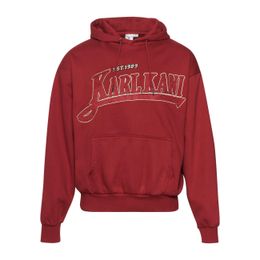 Kapuzensweatshirt Karl Kani "Karl Kani Herren KM234-003-1 KK Trekking OS Pinstripe Hoodie", Herren, Gr. S, schwarzrot, cream, 80% Baumwolle (Bio), 20% Polyester, Sweatshirts