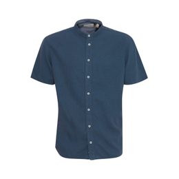 Blend Herren Kurzarmshirt "Kurzarmhemd BHBOBBY Shirt mandarin ss", blau, Gr. XL, Obermaterial: 55% Leinen LI. 45% Viskose CV., Hemden