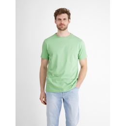 Lerros Herren T-Shirt "Lerros Basic T-Shirt mit Logostitch, unifarben"light peppermint, Gr. L, 100% Baumwolle, Shirts