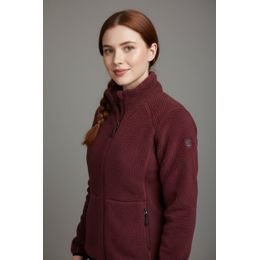 Fleecejacke Killtec "KOW 6 WMN KNTFLC JCKT", Damen, Gr. 38, rot (weinrot), Obermaterial: 100% Polyester, Jacken, wärmend & windabweisend, Übergangsjacke