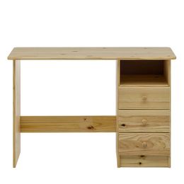 Pharao24.de Massivholz Schreibtisch aus Kiefer lackiert 110 cm breit