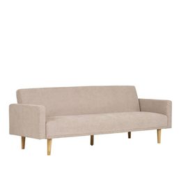 Pharao24.de Schlafsofa Dreisitzer Couch in Beigegrau im Skandi Design