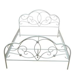 Pharao24.de Bett in Creme Wei&szlig; Stahl