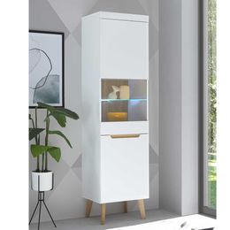 Pharao24.de Wohnzimmer Schrank Vitrine im Skandi Design 197 cm hoch
