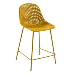 Pharao24.de Designbarhocker in Gelb Kunststoff und Metall (4er Set)