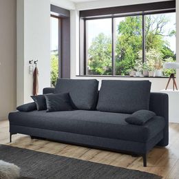 Pharao24.de Wohnzimmer Sofa in Blau Flachgewebe Schlaffunktion