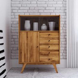 Pharao24.de Esszimmer Highboard aus Wildeiche Massivholz 100 cm breit