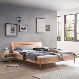 Pharao24.de Bett Wildbuche 140x200 cm aus Massivholz modernem Design