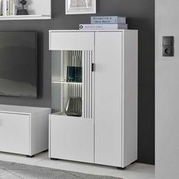 Pharao24.de Wohnzimmervitrinenschrank in modernem Design 125 cm hoch