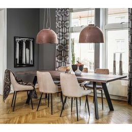 Pharao24.de Esszimmer Gruppe Stühle Beige sechs Sitzplätzen (siebenteilig)