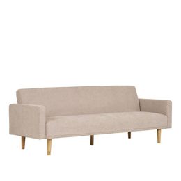 Pharao24.de Schlafsofa Dreisitzer Couch in Beigegrau im Skandi Design