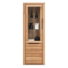 Pharao24.de Wohnzimmervitrine schmal in Eichefarben 2 t&uuml;rig