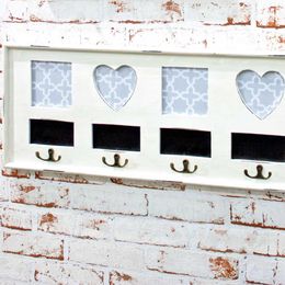 Pharao24.de Garderobenleiste mit Bilderrahmen Shabby Chic