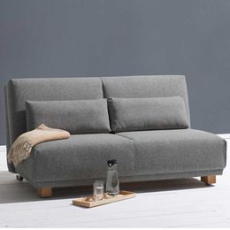 Pharao24.de Schlafcouch in Grau Stoff 85 cm hoch
