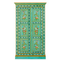 Pharao24.de Bunter Bauernschrank im Vintage Look Blumen Motiv