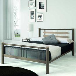 Pharao24.de Jugendbett aus Metall Braun Beige