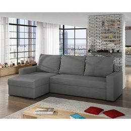 Pharao24.de Sofa Schlafsofa in Grau aus Velours