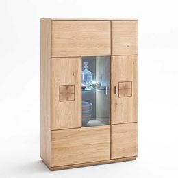 Pharao24.de Highboard aus Eiche Bianco Wohnzimmer