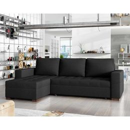 Pharao24.de Ecksofa Schlafsofa in Schwarzbraun 237 cm breit