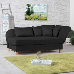 Pharao24.de Chaiselounge in Schwarz Flachgewebe