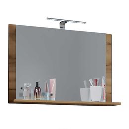 Pharao24.de Wand Badspiegel Holzoptik in modernem Design mit Ablage