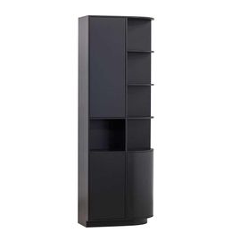 Pharao24.de Wohnzimmer Schrank schwarz mit zwei Dreht&uuml;ren modernem Design