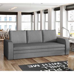 Pharao24.de Schlafsofa Sofa in Grau mit Armlehnen
