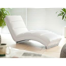 Pharao24.de Relaxliege in Wei&szlig; Kunstleder modern