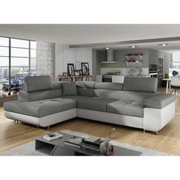 Pharao24.de Ecksofa Sofa in Grau und Weiß