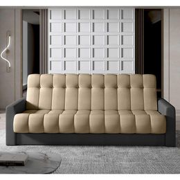 Pharao24.de Schlafsofa Zweisitzer Schlafsofa im Retrostil aus Samt