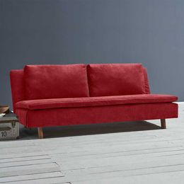 Pharao24.de Schlafsofa rot modern Made in Germany Microvelour