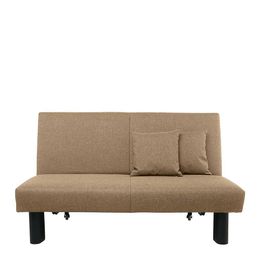 Pharao24.de Faltsofa Beige Stoff mit Schlaffunktion 145 cm breit - 100 cm tief