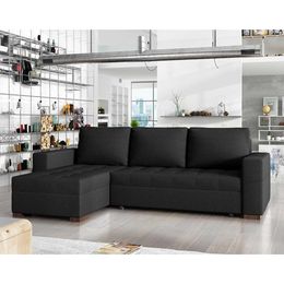 Pharao24.de Ecksofa Schlafsofa in Schwarzbraun 237 cm breit