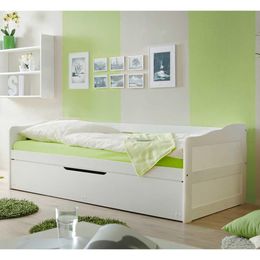 Pharao24.de Jugendbett mit G&auml;stebett Wei&szlig;
