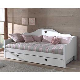Pharao24.de Kojenbett wei&szlig; im Landhausstil 95 cm Kopfteil