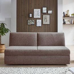 Pharao24.de 2er Schlafsofa in Taupe Webstoff Bezug
