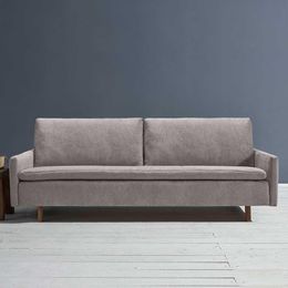 Pharao24.de Liegesofa modern Beigegrau Made in Germany Microvelour