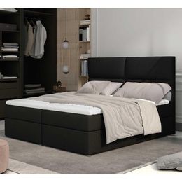Pharao24.de Polsterbett Boxspringbett in Schwarzbraun aus Webstoff