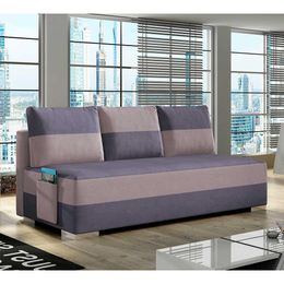 Pharao24.de Schlafsofa Zweisitzer Sofa in Altrosa und Mauve