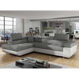 Pharao24.de Ecksofa Sofa in Grau und Weiß