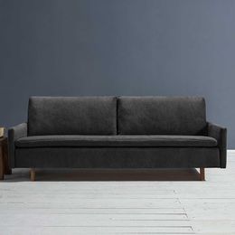 Pharao24.de Kippsofa modern in Schwarz und Eichefarben Armlehnen